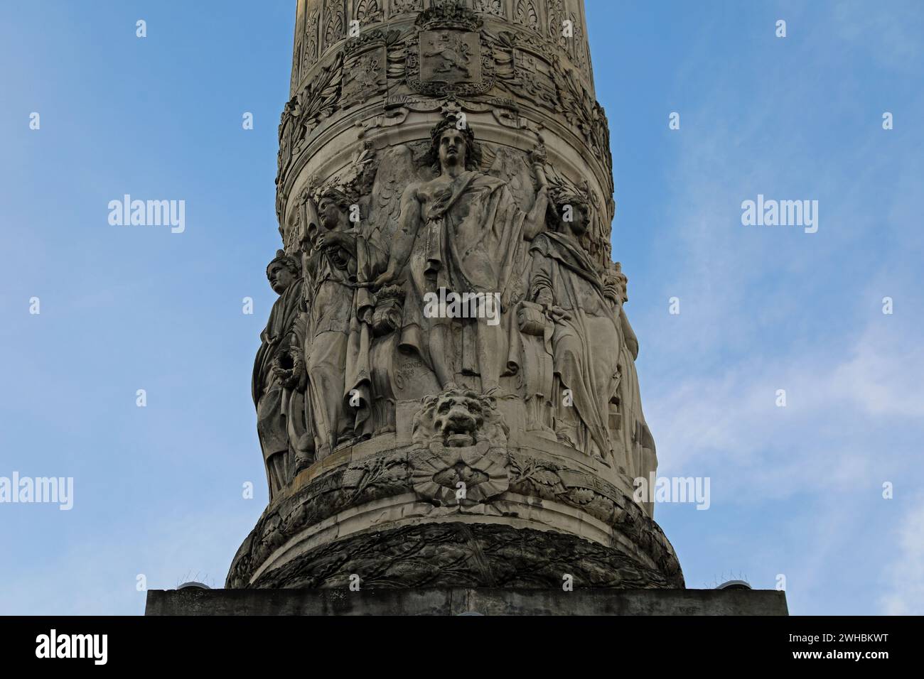 Frieze detail on the Congress Column in Brussels Stock Photo - Alamy