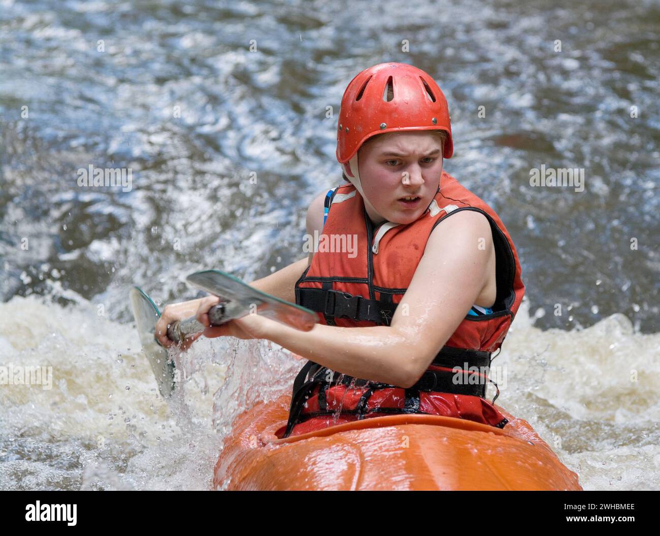 White water kayaking Stock Photo - Alamy