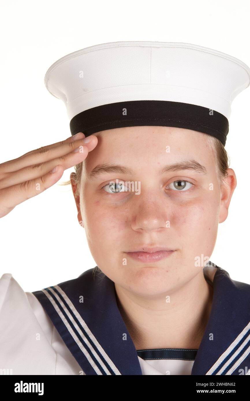 Female sailor is saluting hi-res stock photography and images - Alamy