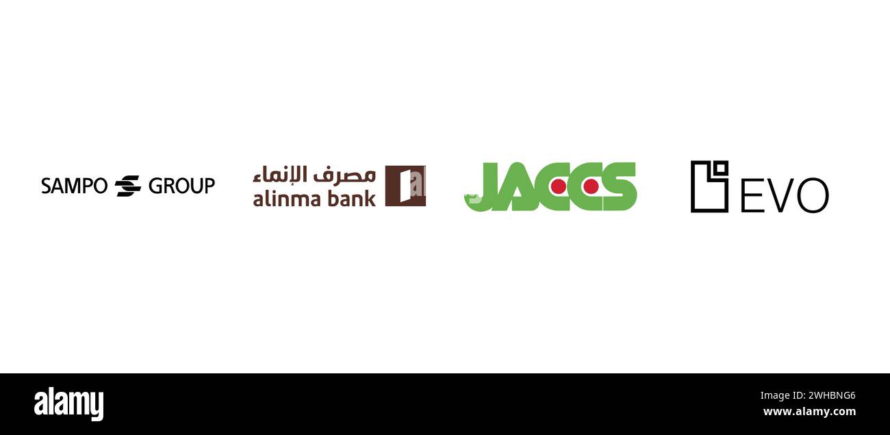 Alinma, JACCS, Evo Banco, Sampo Group. Vector illustration, editorial ...