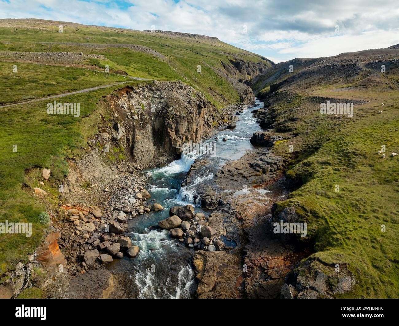 Majestic turquoise river running through unique white rock formations ...