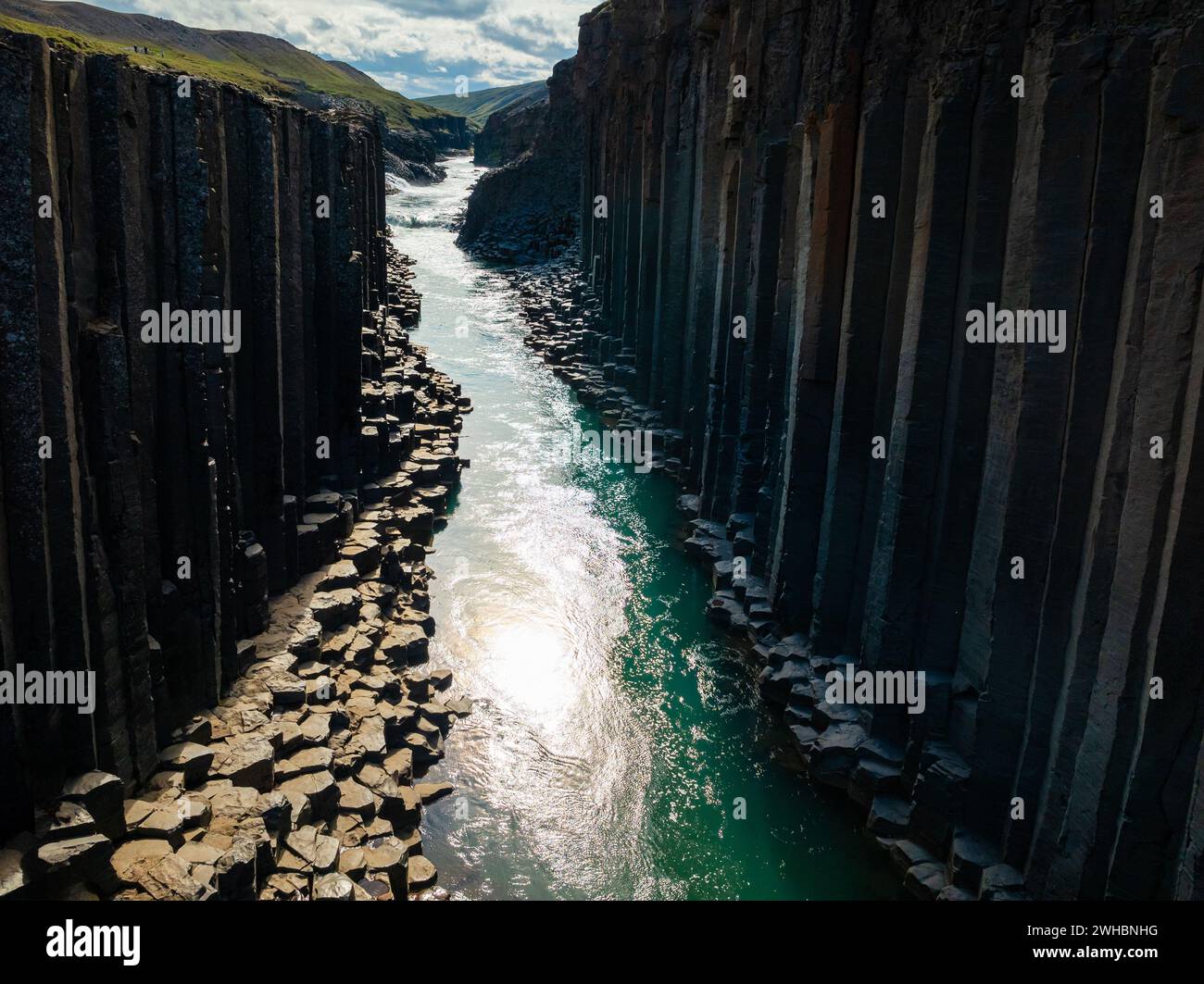 Majestic turquoise river running through unique white rock formations ...