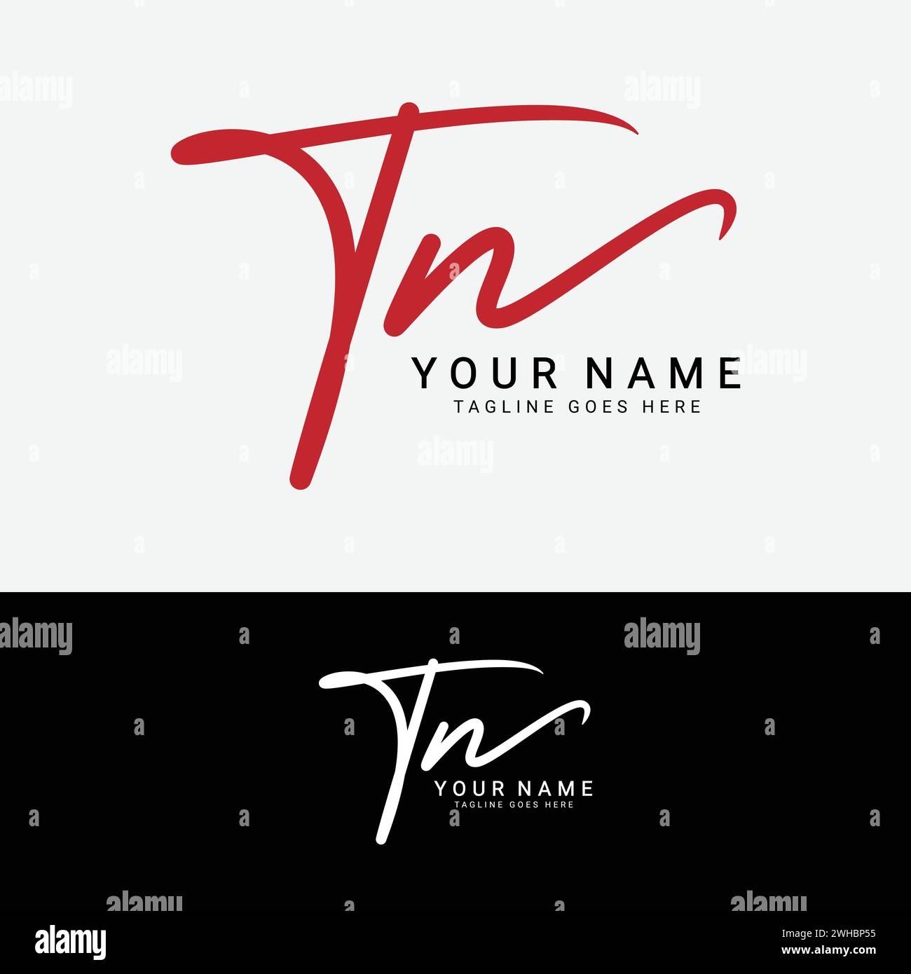 T, N, TN Initial letter logo. Alphabet TN Handwritten Signature logo ...