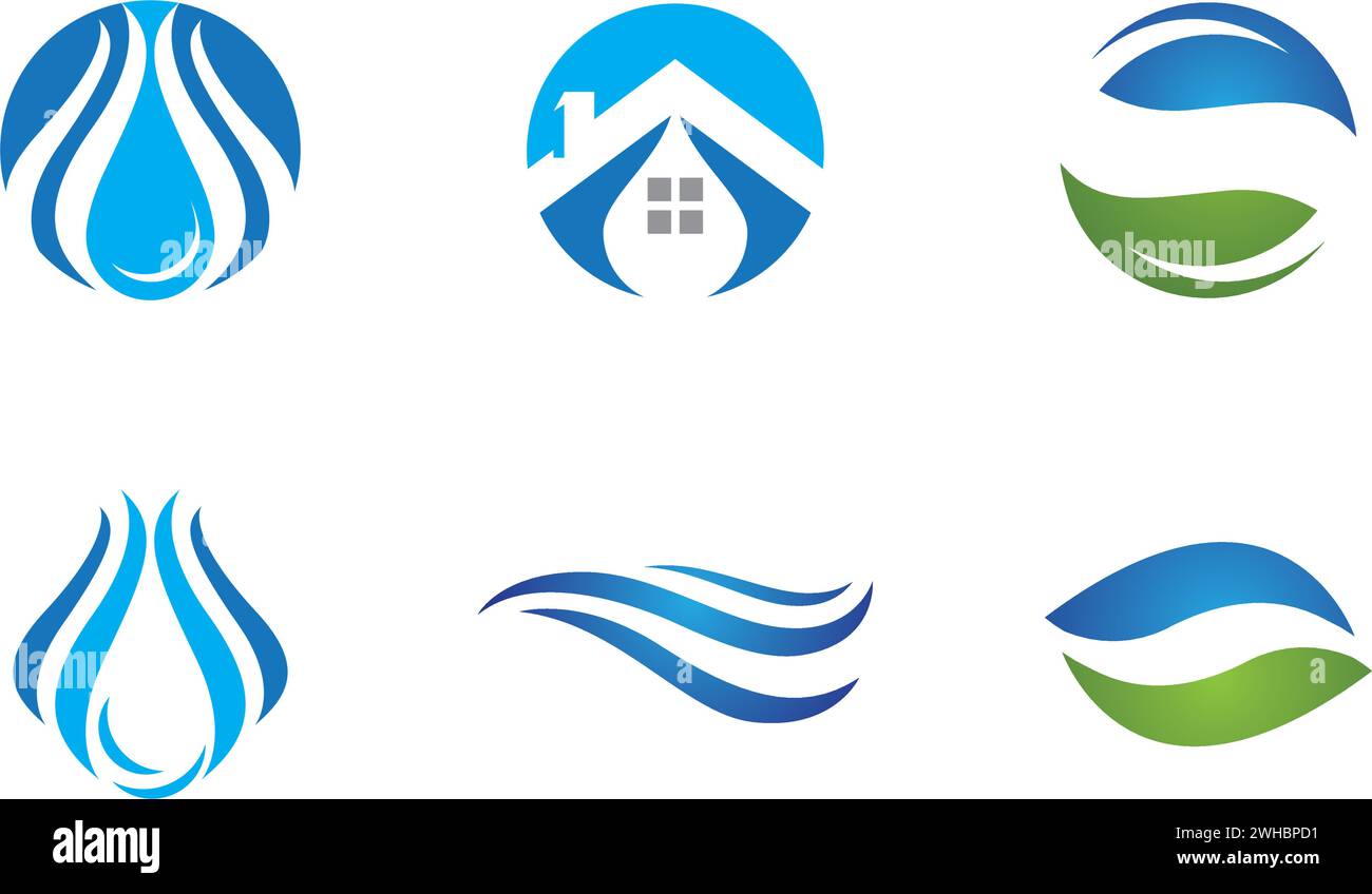 Water Wave symbol and icon Logo Template vector Stock Vector Image ...