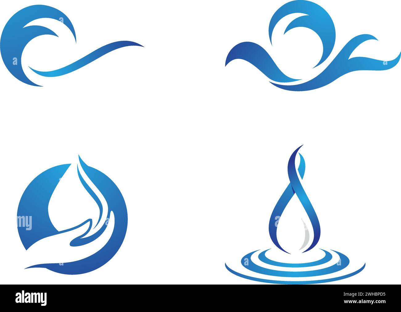 Water Wave symbol and icon Logo Template vector Stock Vector Image ...
