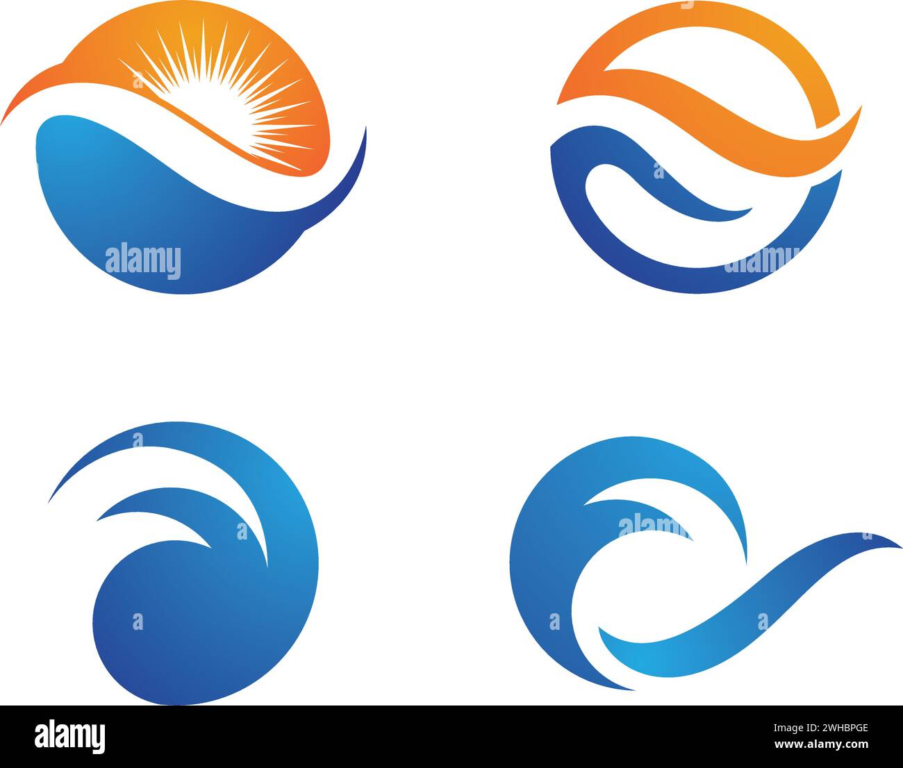 Water Wave symbol and icon Logo Template vector Stock Vector Image ...