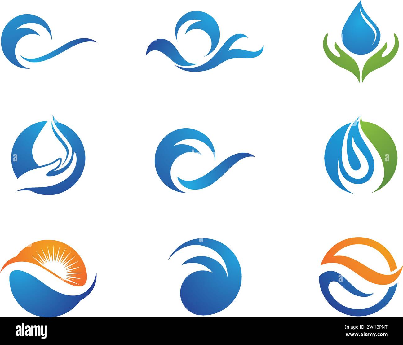 Water Wave symbol and icon Logo Template vector Stock Vector Image ...