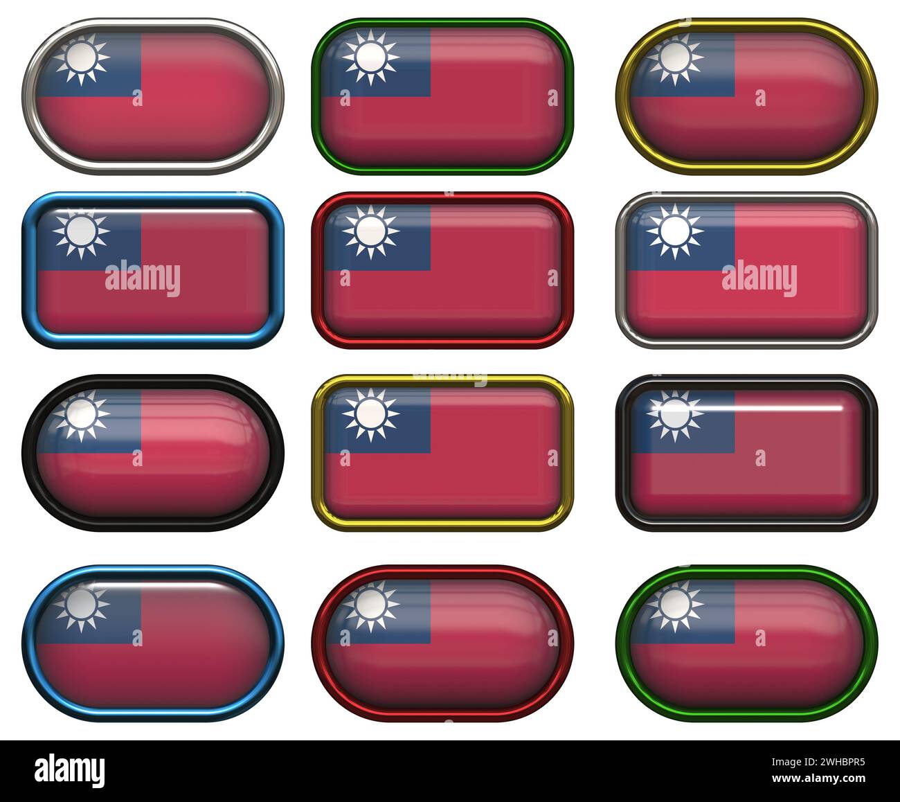 Taiwan button flag hi-res stock photography and images - Alamy