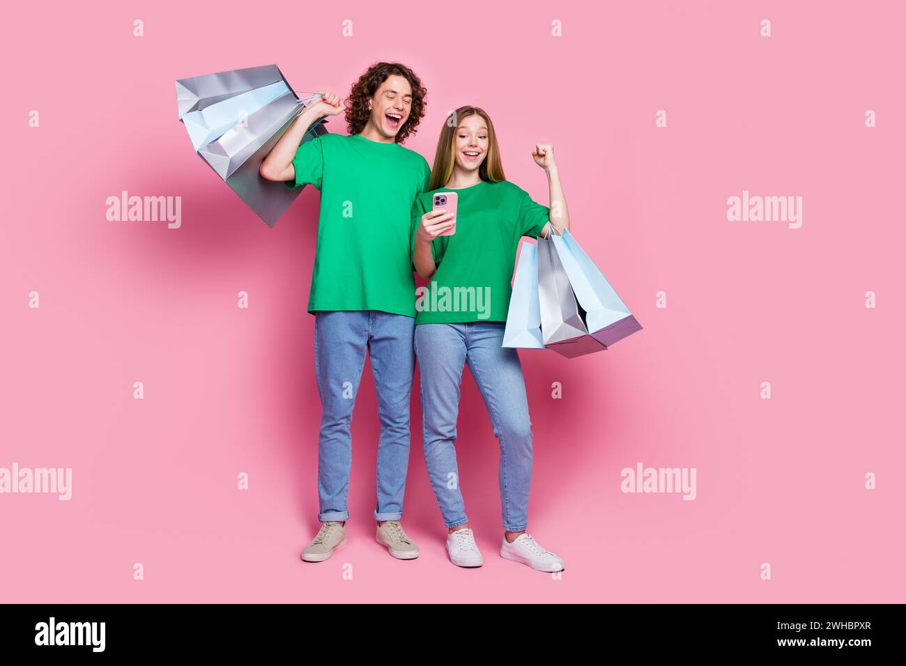 Full body size photo extra prize winners couple teenagers like their ...