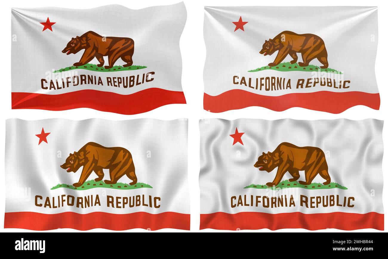 Four greats flags of California Stock Photo - Alamy