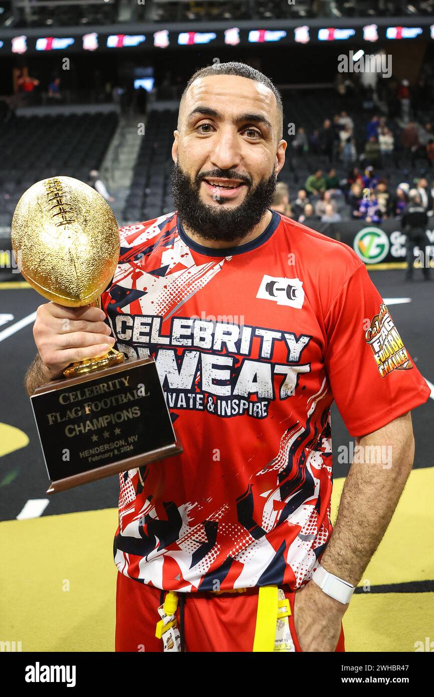 February 08, 2024: UFC fighter Belal Muhammad poses with the ...