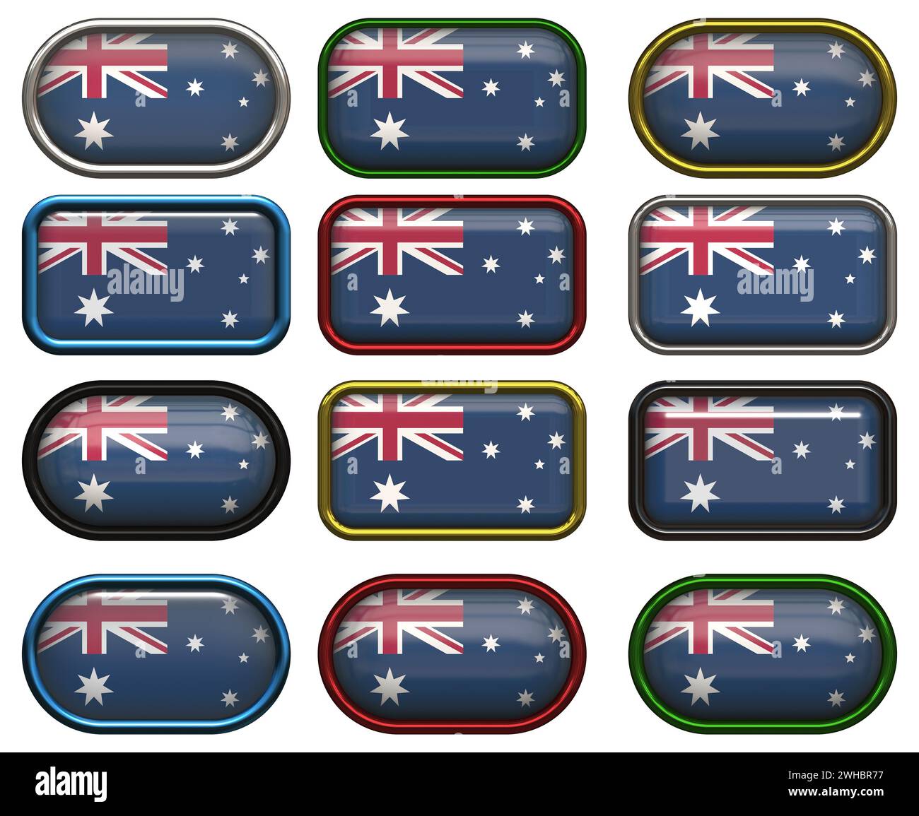 Twelve buttons of the Flag of Australia Stock Photo - Alamy
