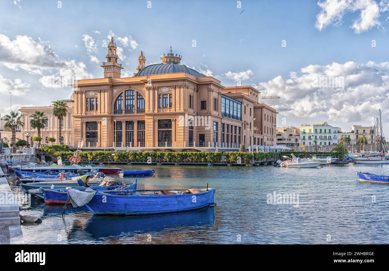view of the historic Margherita Theatre in the old town of Bari, Puglia ...