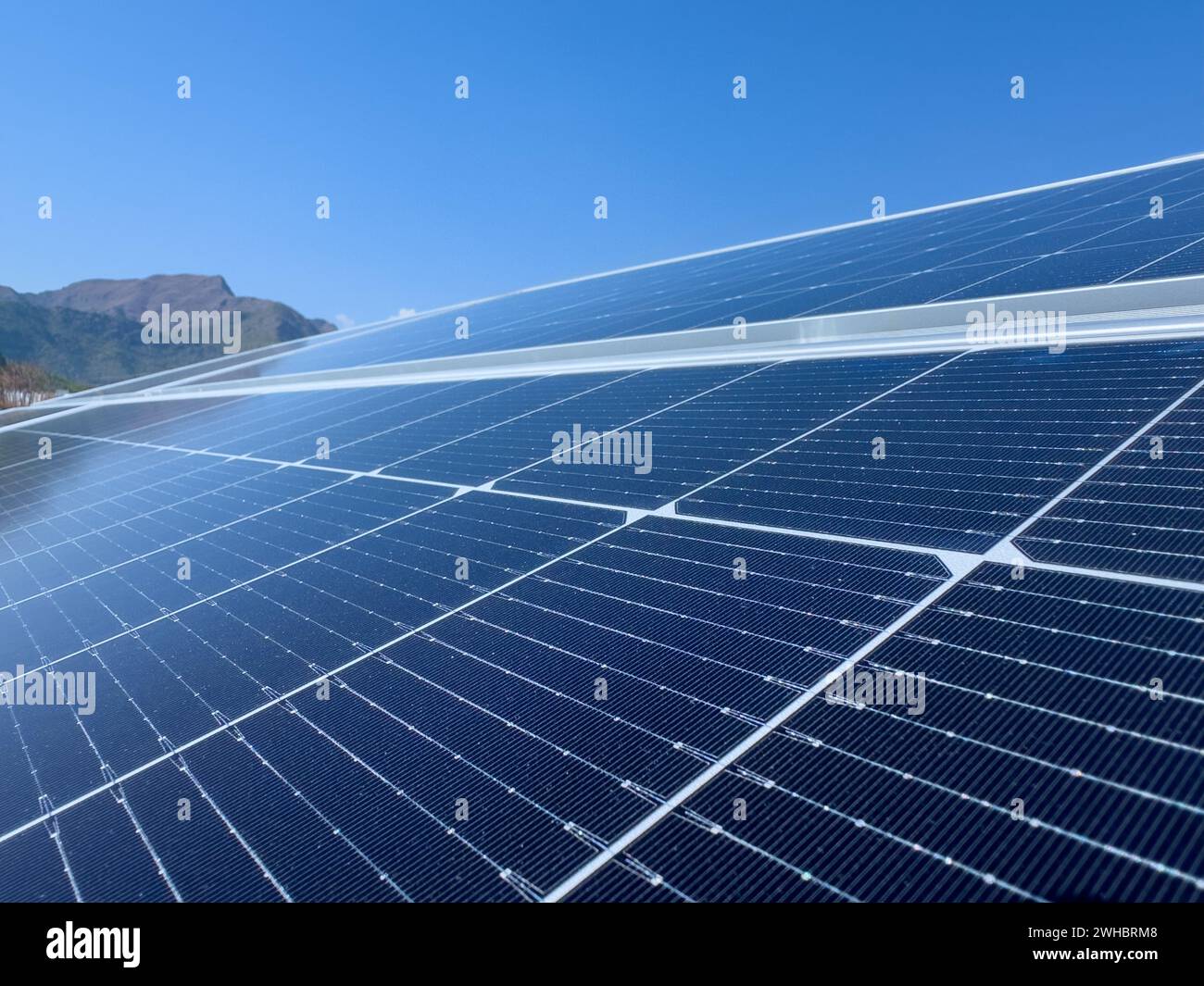 Reducing carbon footprints with solar panels. Concept of sustainable ...