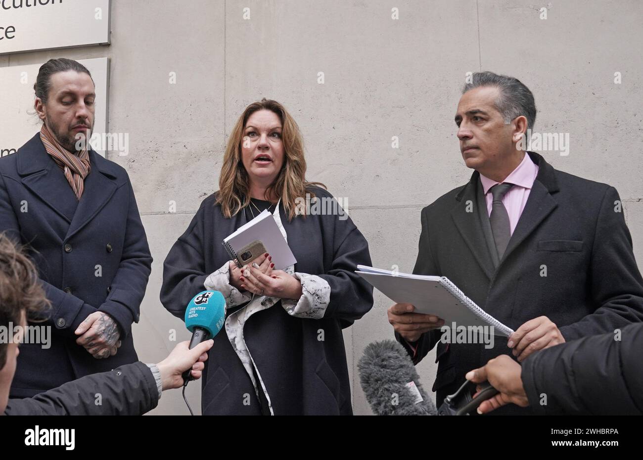 (left-right) James Coates, son of Ian Coates, Emma Webber, mother of ...