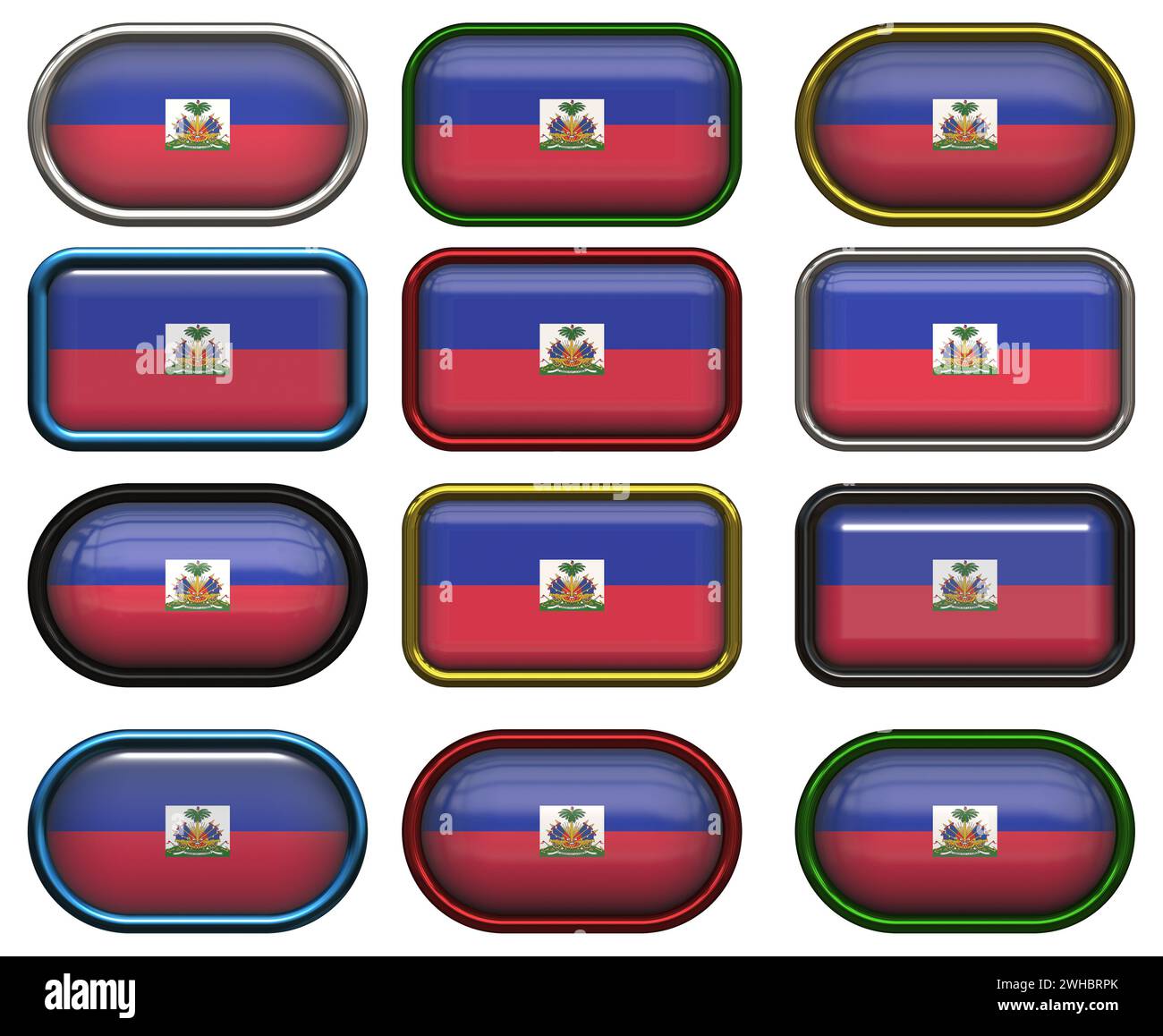 Twelve buttons of the Flag of Haiti Stock Photo - Alamy