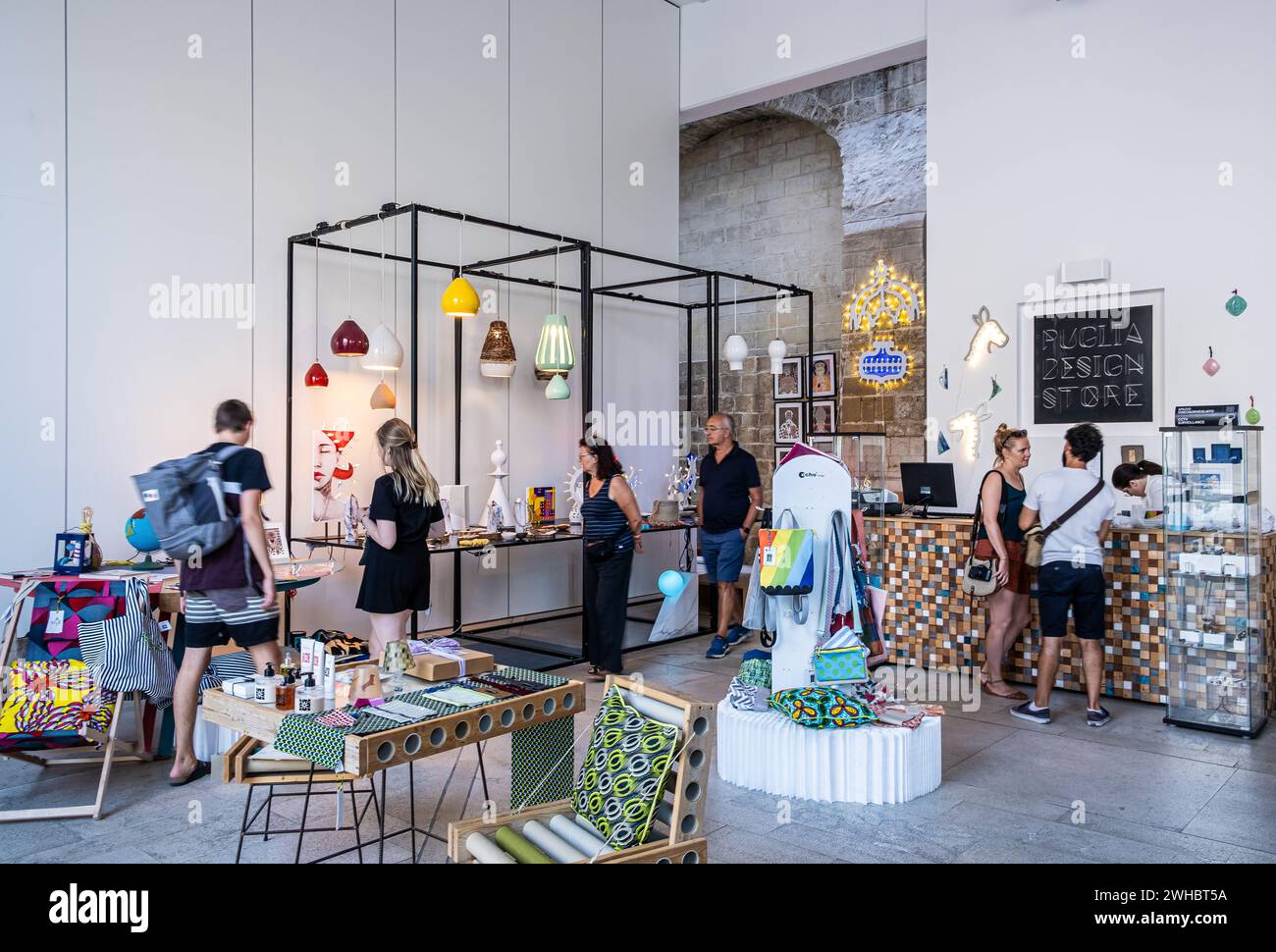 interior of the Puglia design store (Apulian craftsmanship) in the ...
