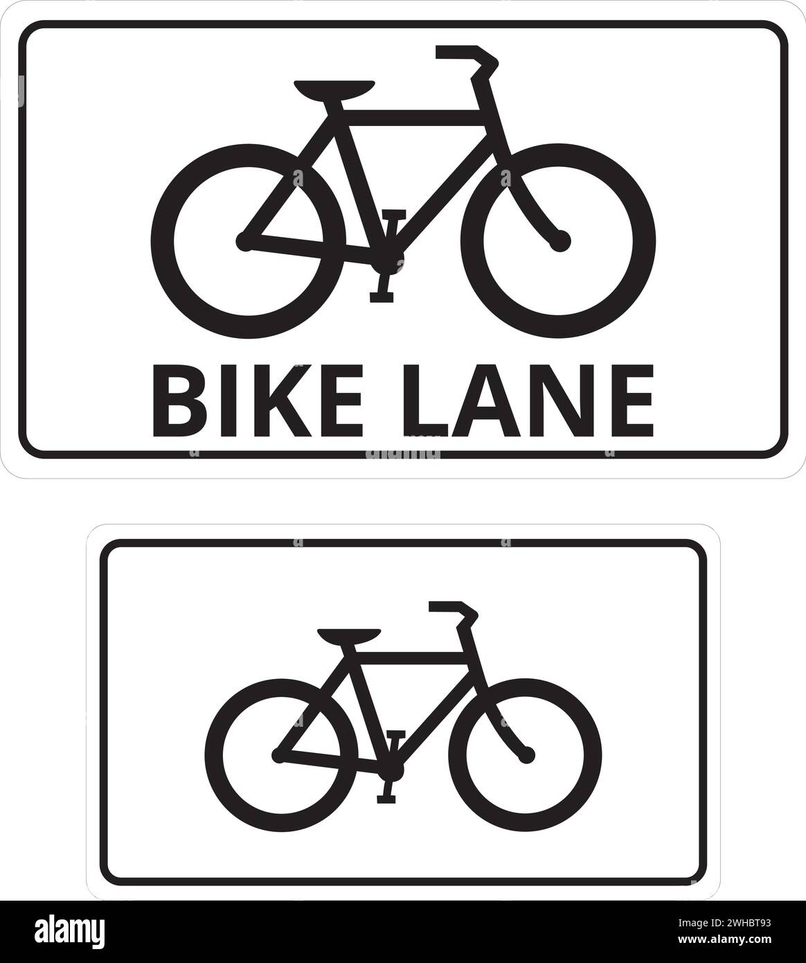 Bike lane banners on a white background with copy space Stock Vector ...