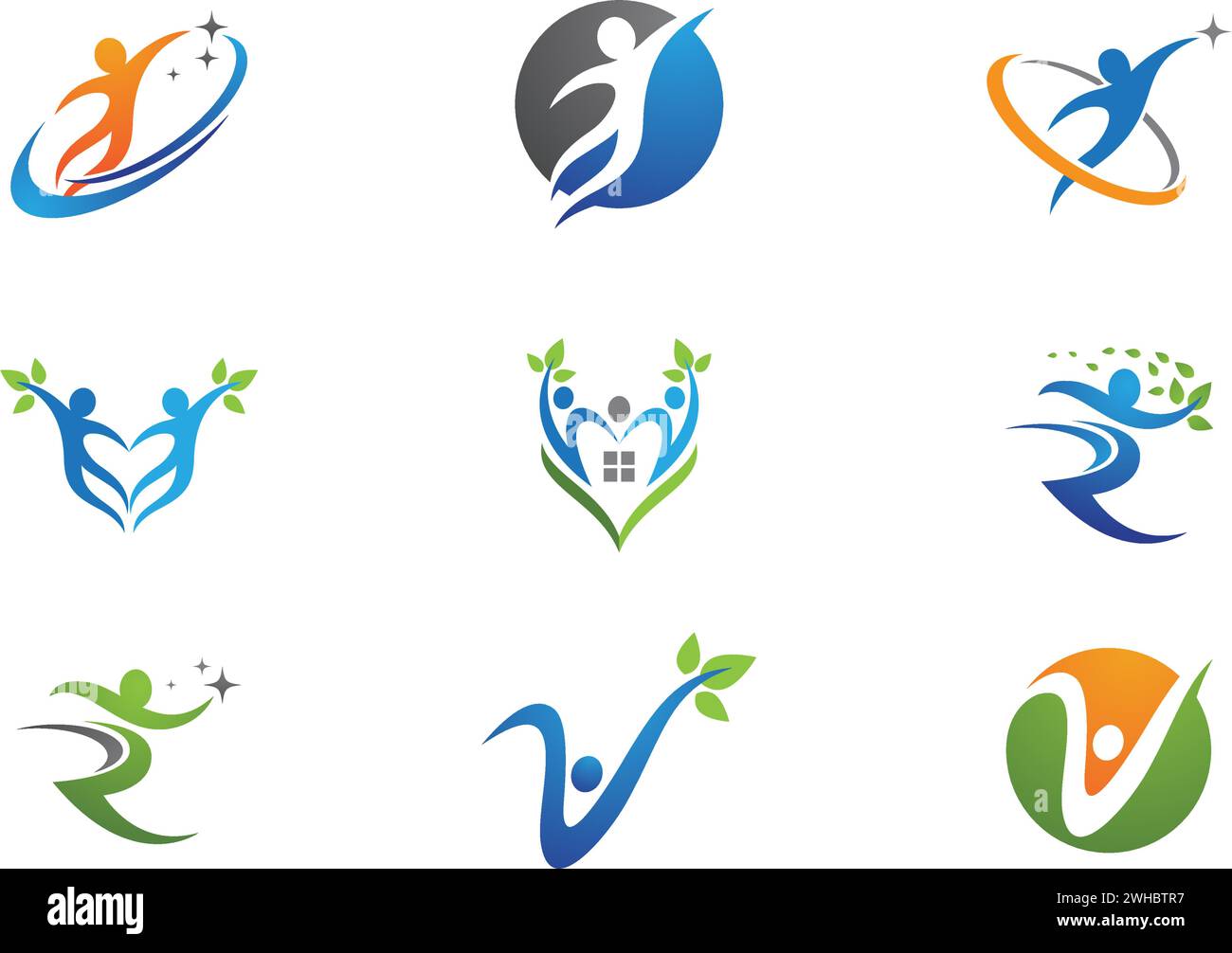 Human character logo sign Health care logo sign Stock Vector Image ...