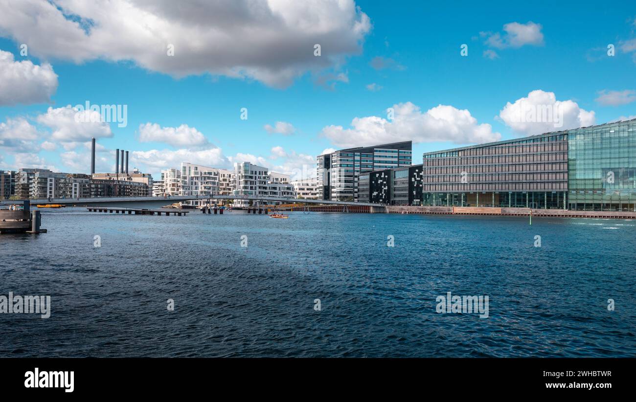 Vesterbro Copenhagen skyline panorama with Bryggebroen bridge Stock ...