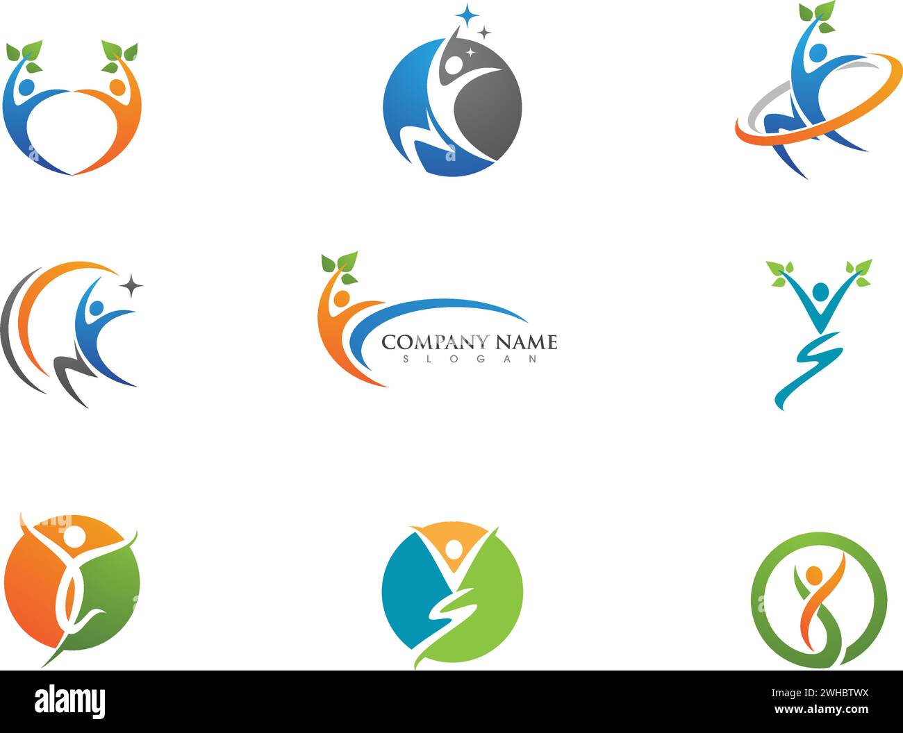 Human character logo sign Health care logo sign Stock Vector Image ...