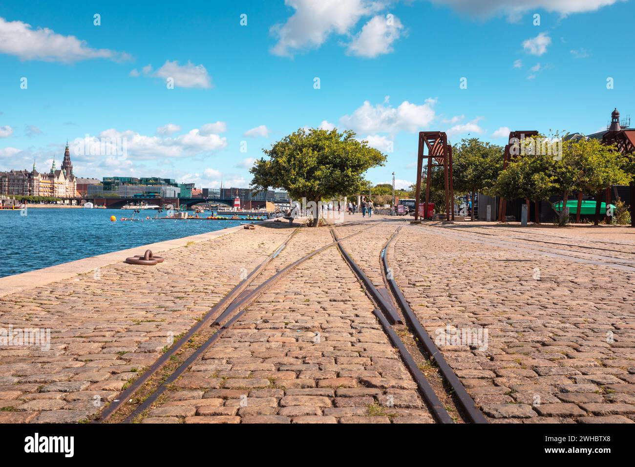 Harbour railway Islands Brygge in Copenhagen, Denmark Stock Photo - Alamy