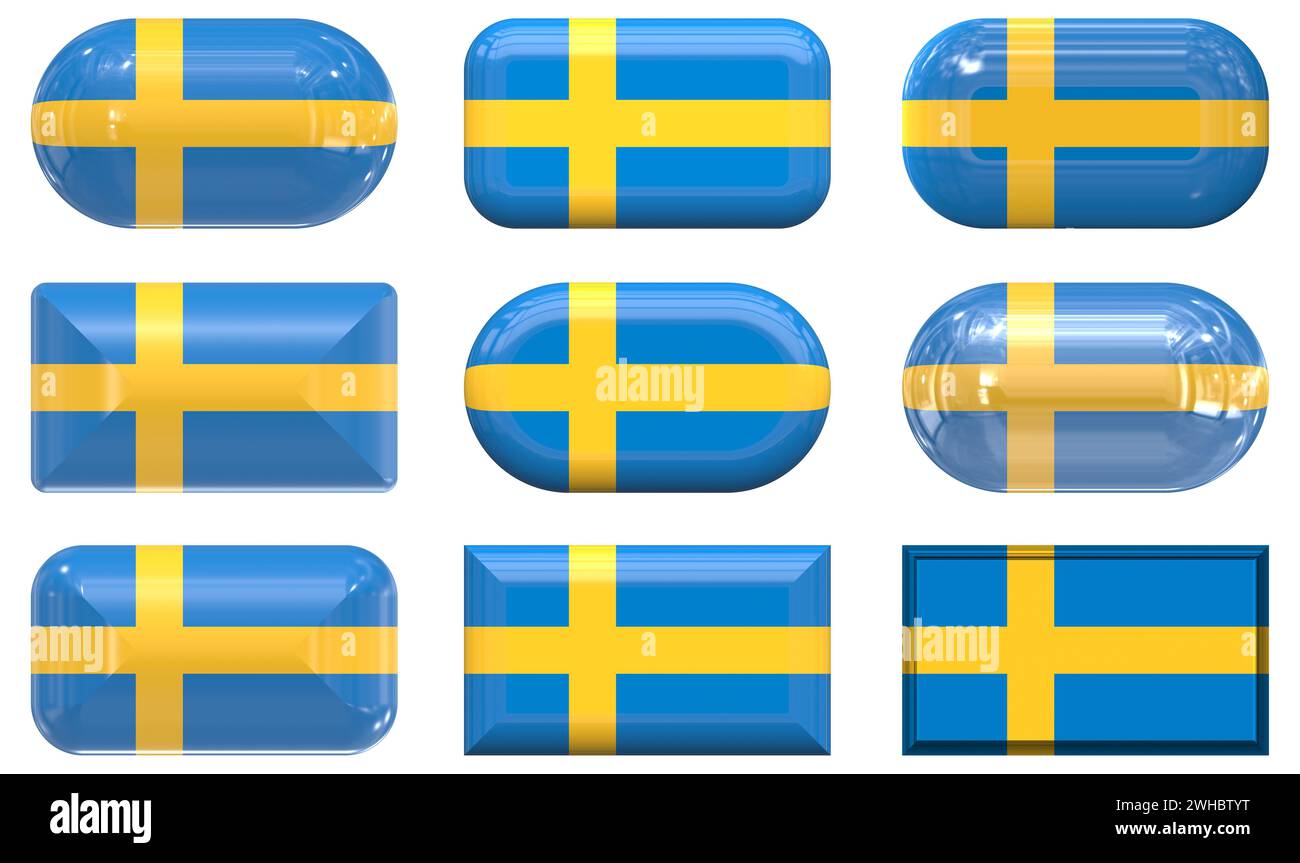 National flag sweden button Cut Out Stock Images & Pictures - Alamy