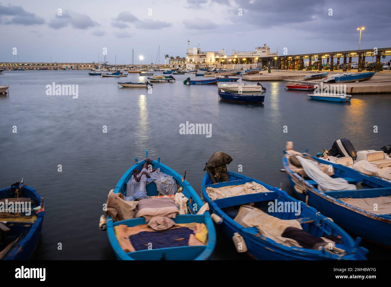 Waterfront of promenade Imperatore Augusto street at sunset, historic ...