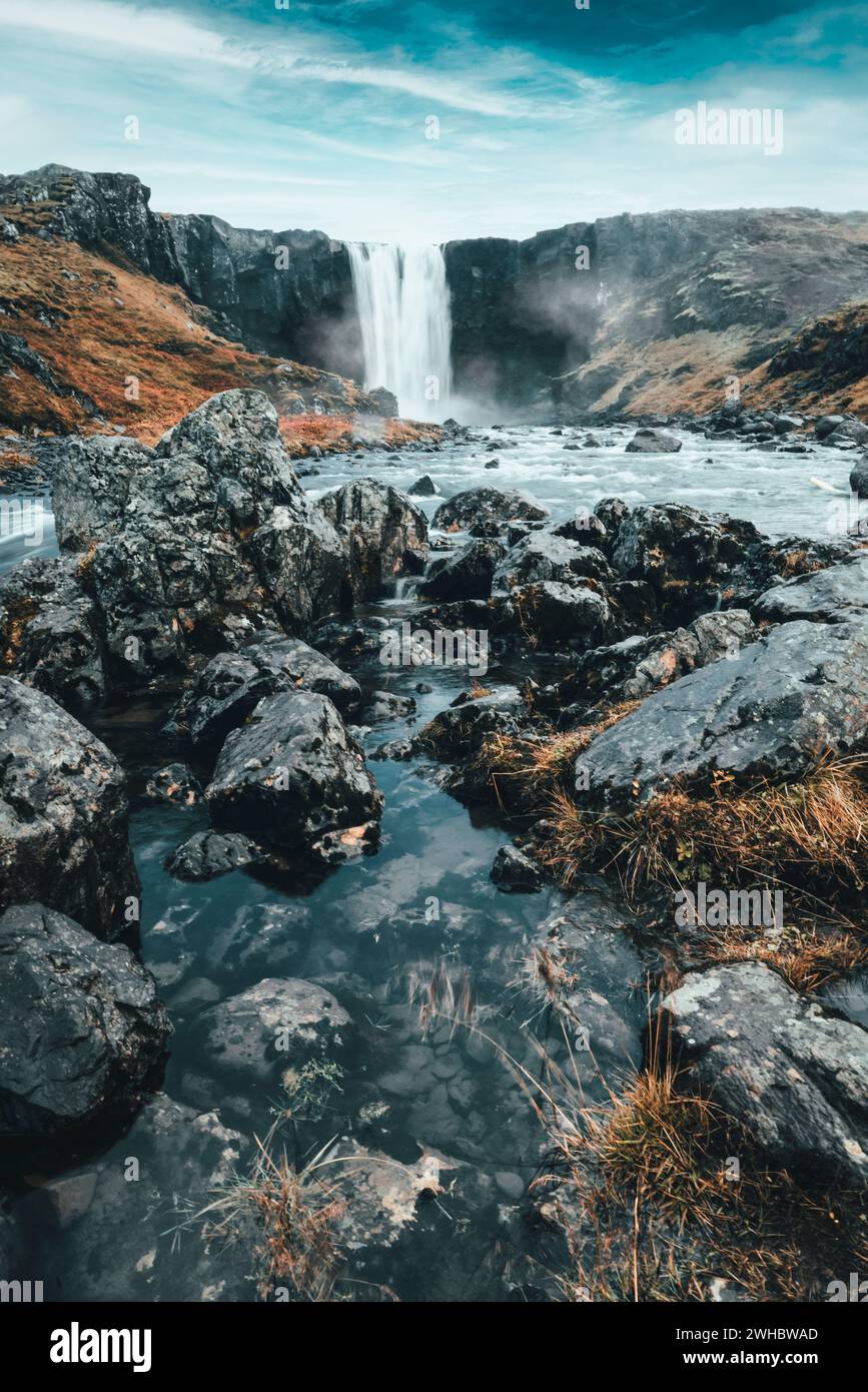 Waterfall gufufoss river fjardara iceland hi-res stock photography and ...