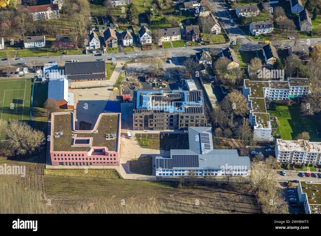 Luftbild, Reinoldi-Gesamtschule, Neubau, Bodelschwingh, Dortmund ...