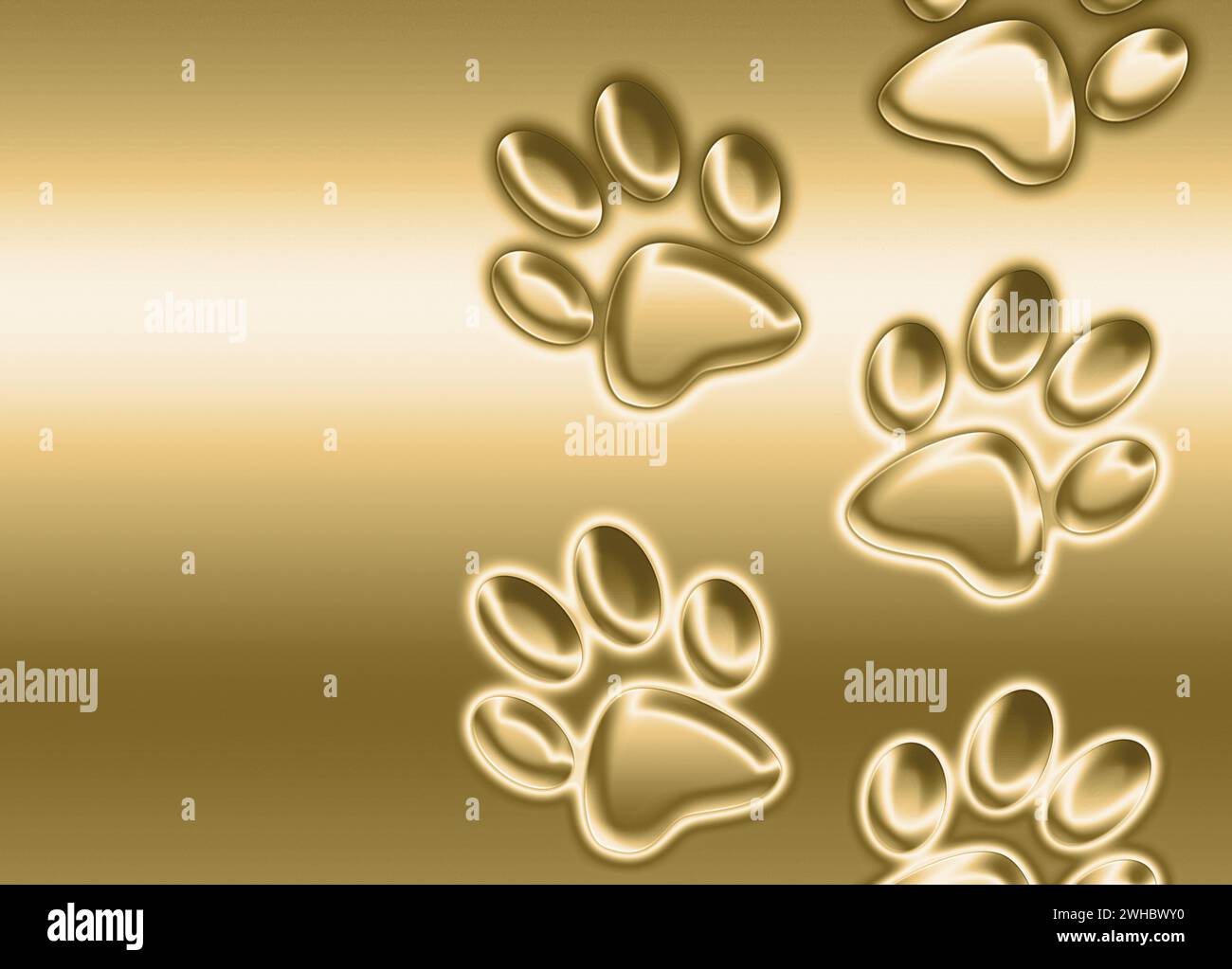 Abstract golden paw prints Stock Photo - Alamy