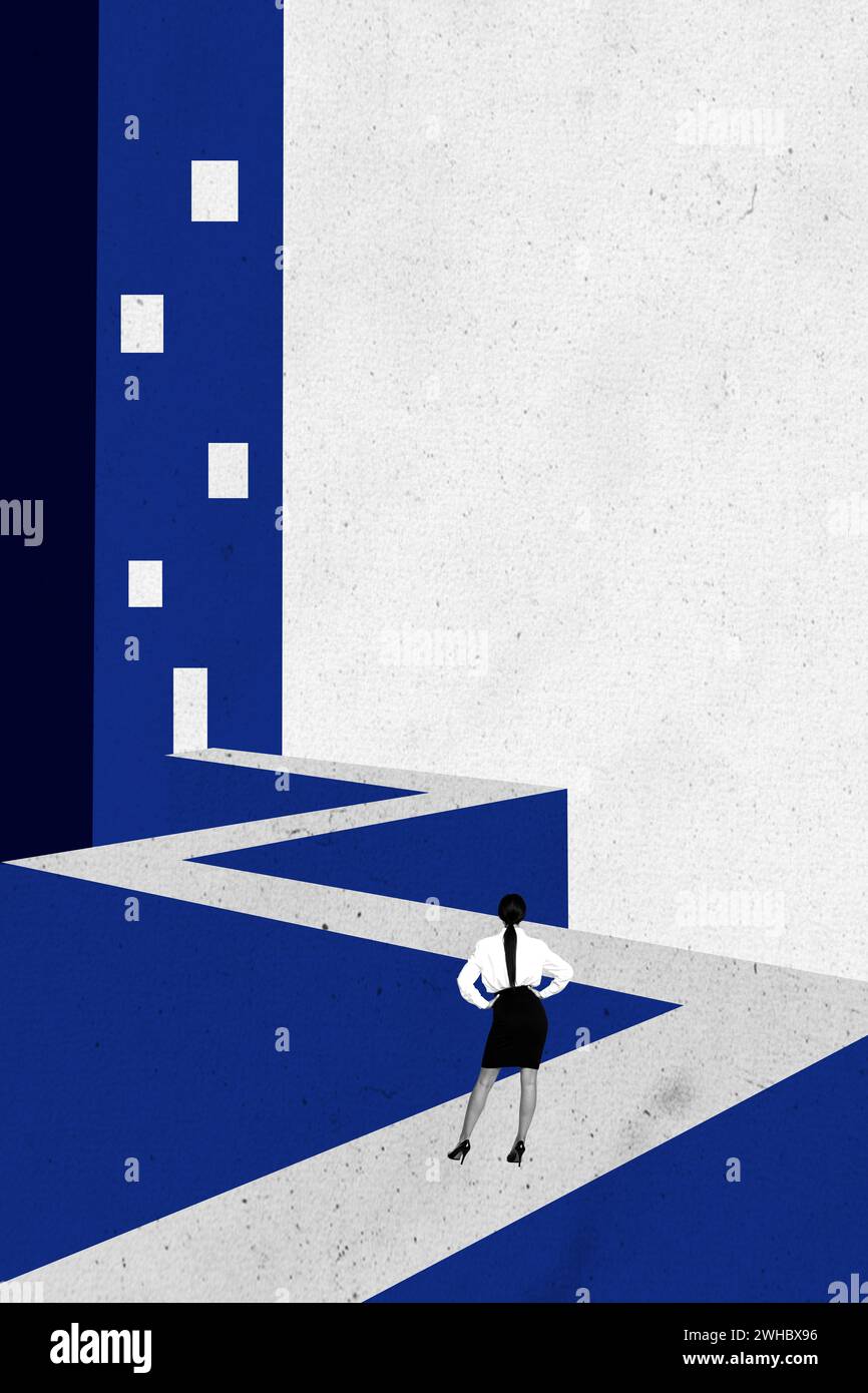 Vertical creative collage image of confident businesswoman entrepreneur ...