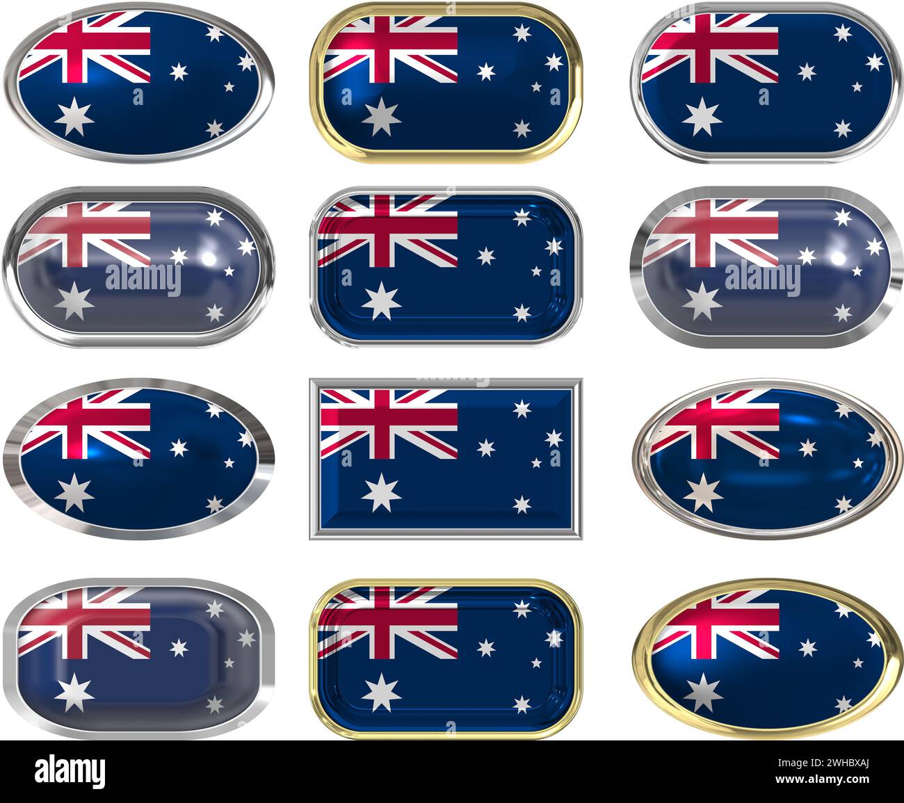Twelve buttons of the Flag of Australia Stock Photo - Alamy
