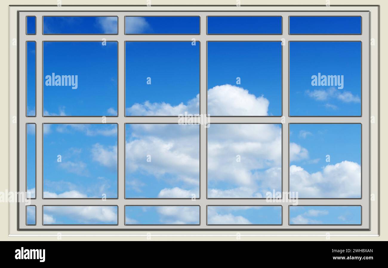 Perfect blue sky through the window Stock Photo - Alamy