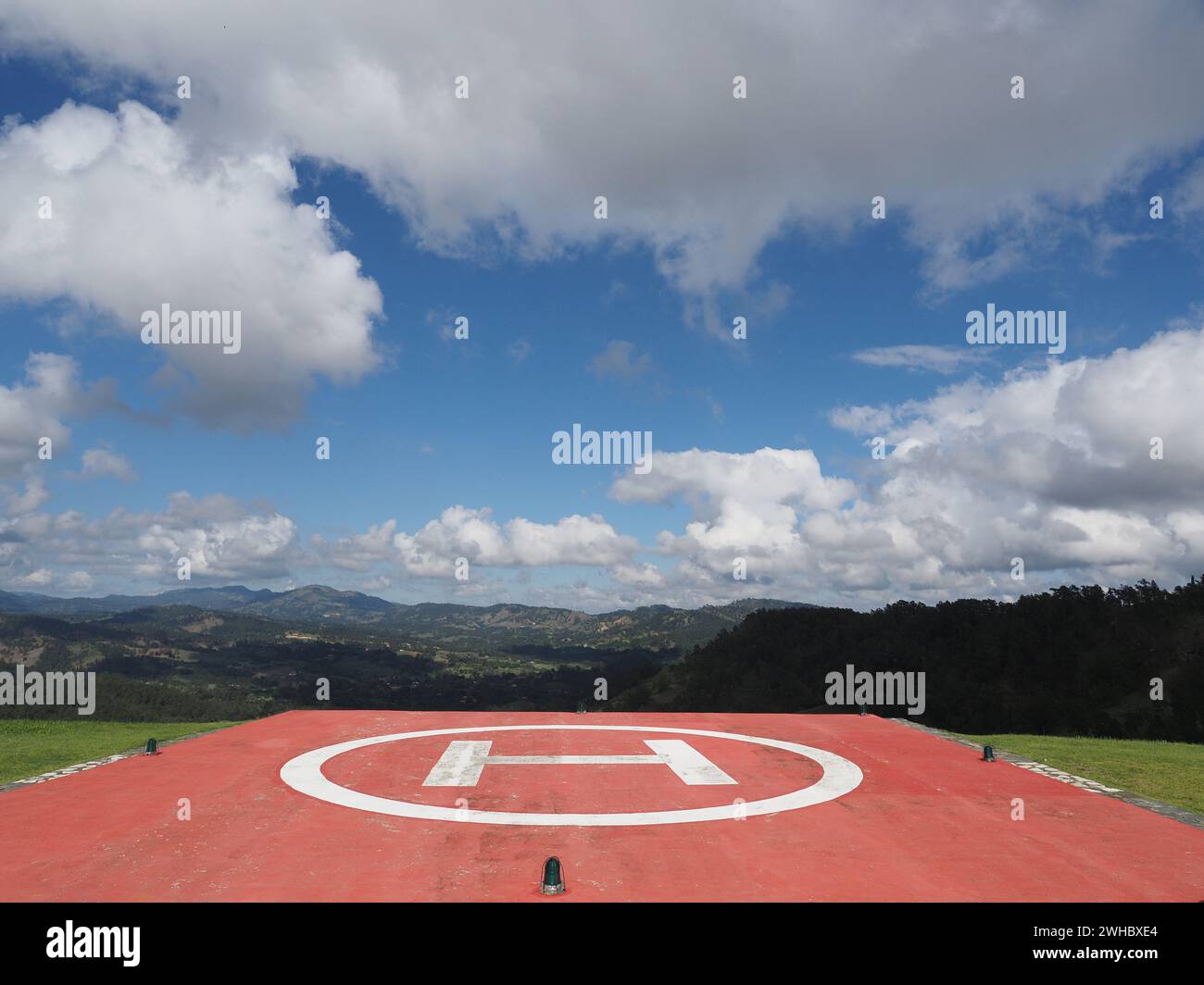 Empty Helicopter landing spot in the mountains Stock Photo - Alamy
