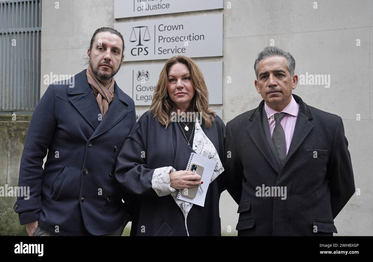 (left-right) James Coates, son of Ian Coates, Emma Webber, mother of ...