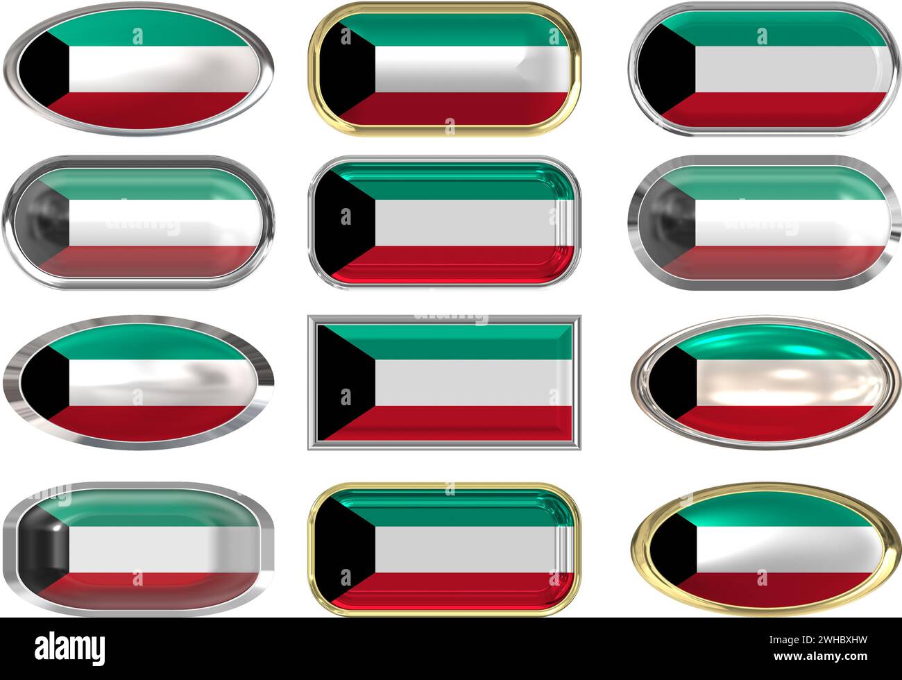 Kuwait button flag hi-res stock photography and images - Alamy