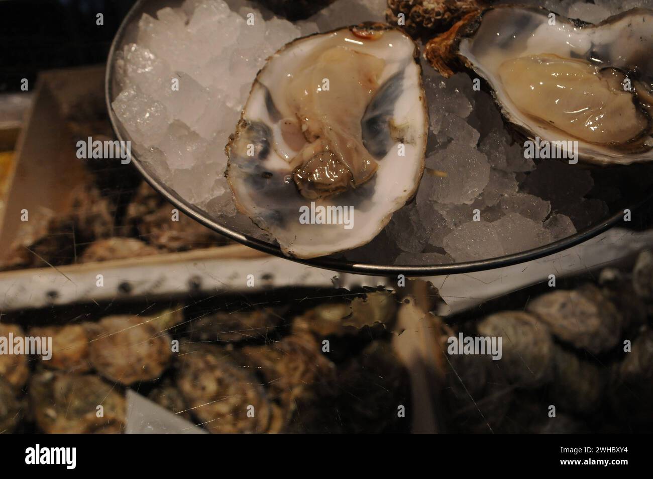 Copenhagen, Denmark/09 February 2024/Oyster &.Sea food dish are on sale ...