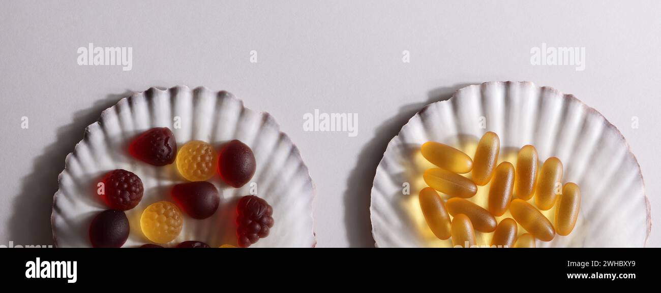 chewable supplements, nutritional gummies, edible health concept ...