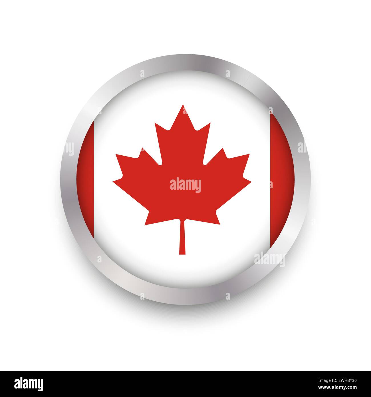 Button Flag of Canada. Vector illustration. EPS 10. Stock image Stock ...
