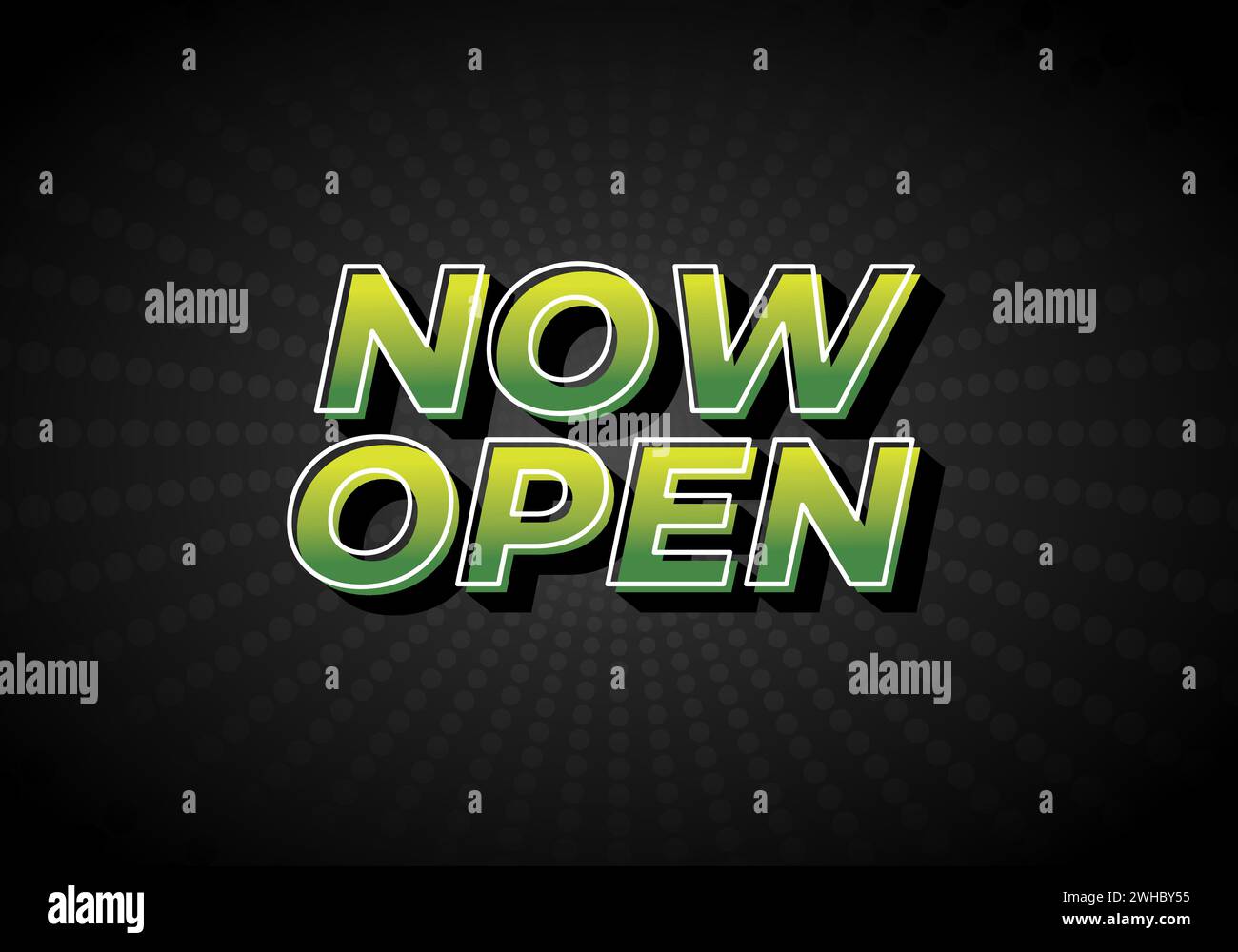 Now open. Text effect design in 3d look with eye catching colors Stock ...