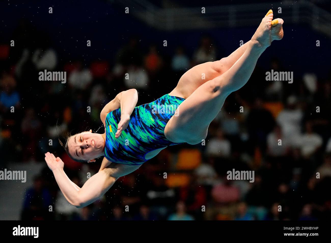 Viktoriya Kesar of Ukraine competes during the women's 3m springboard ...