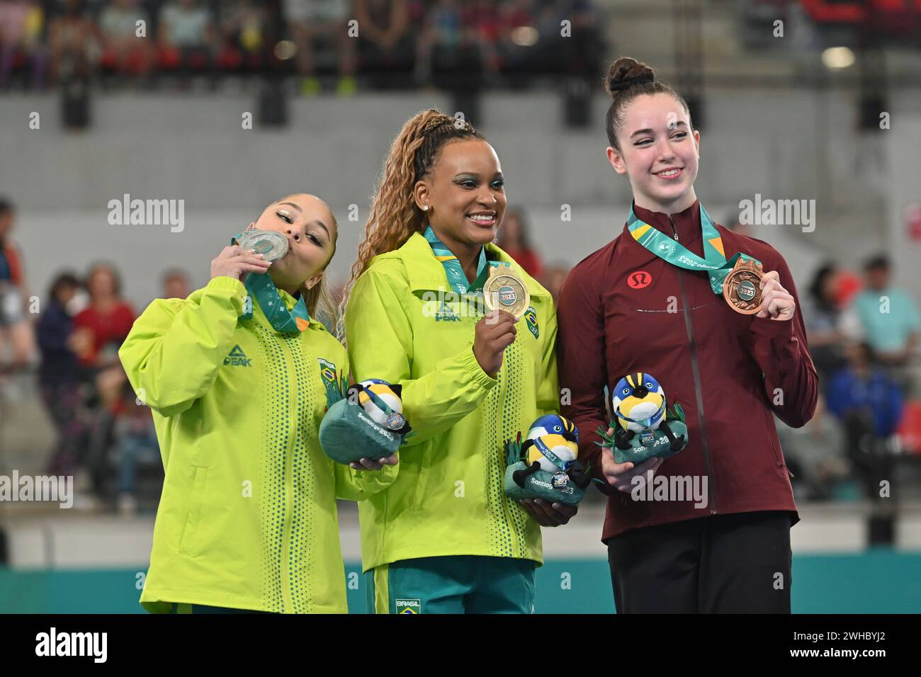 Santiago, Chile, October 25, 2023, Rebeca Andrade (BRA) gold, Flavia ...