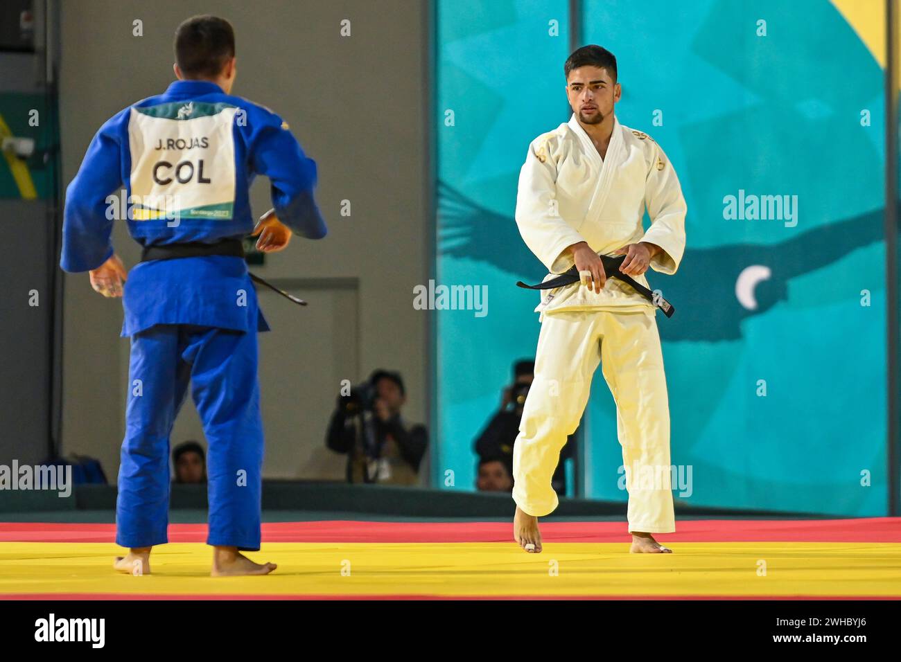 Santiago, Chile, October 28, 2023, Lucas Fernandez (CHI) vs Johan Rojas ...