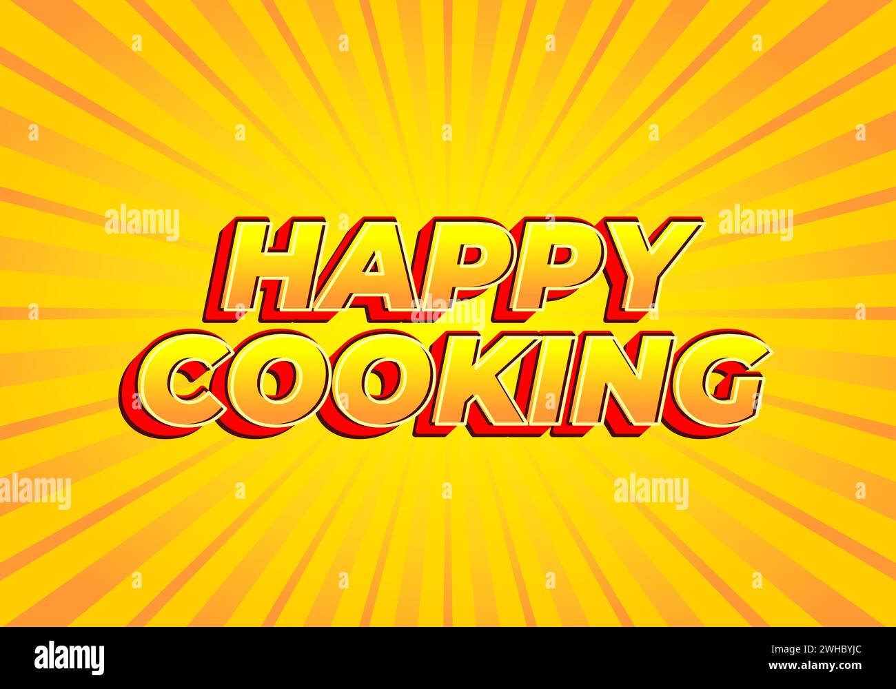 Happy cooking. Text effect design in 3D look. Eye catching color Stock ...