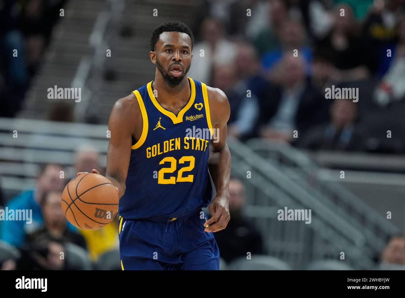 Golden State Warriors' Andrew Wiggins dribbles during the second half ...
