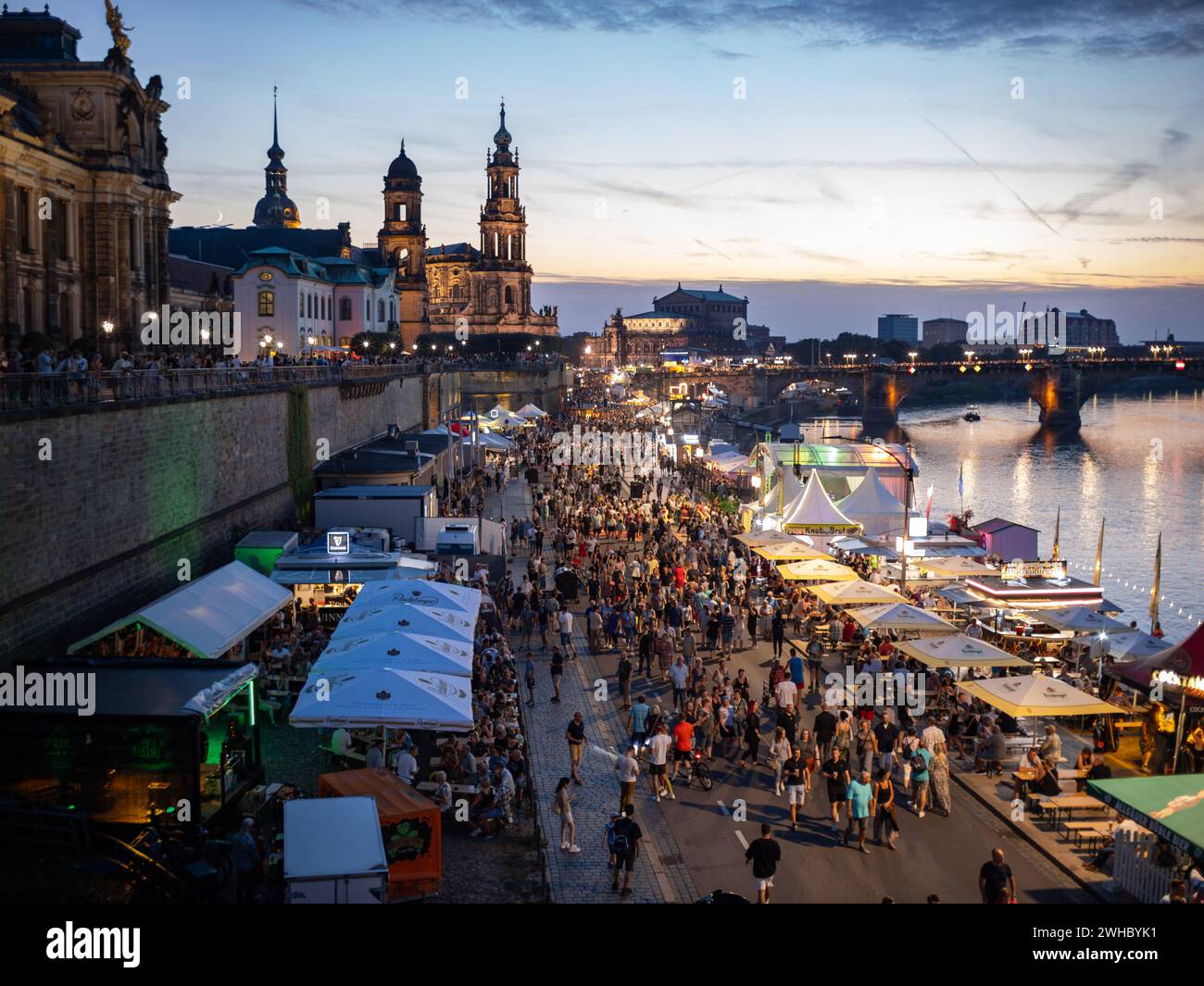 Dresden city festival "Canaletto" at the streets in the town. People ...