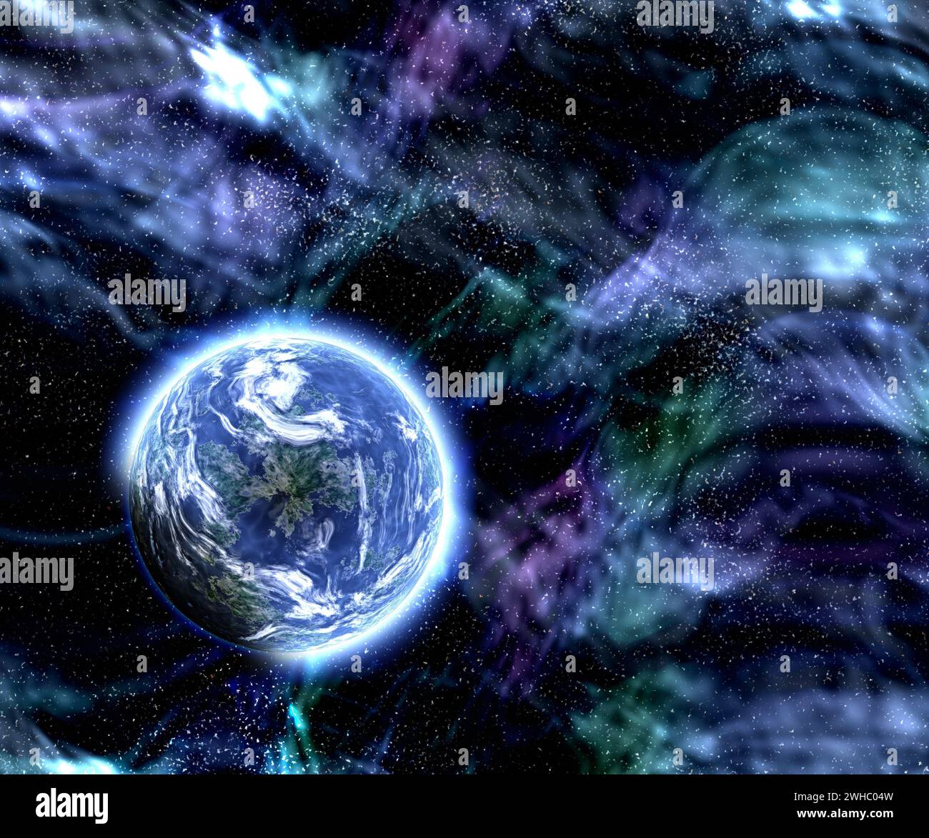 Space planet scene Stock Photo - Alamy