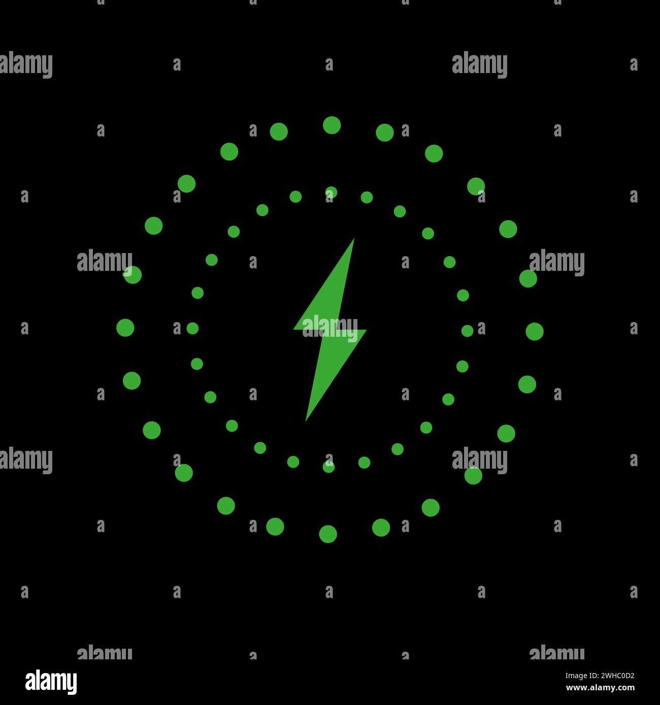 Wireless charger logo. Wireless charger sign with lightning and waves ...