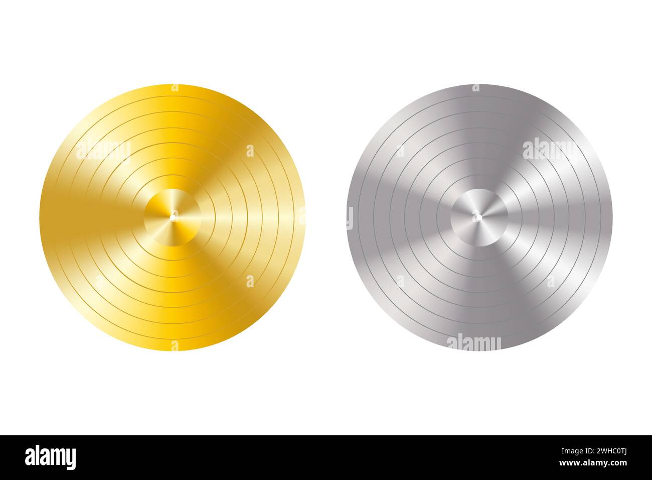 Realistic gold and silver vinyl disc. Vector illustration. EPS 10. Stock image Stock Vector ...